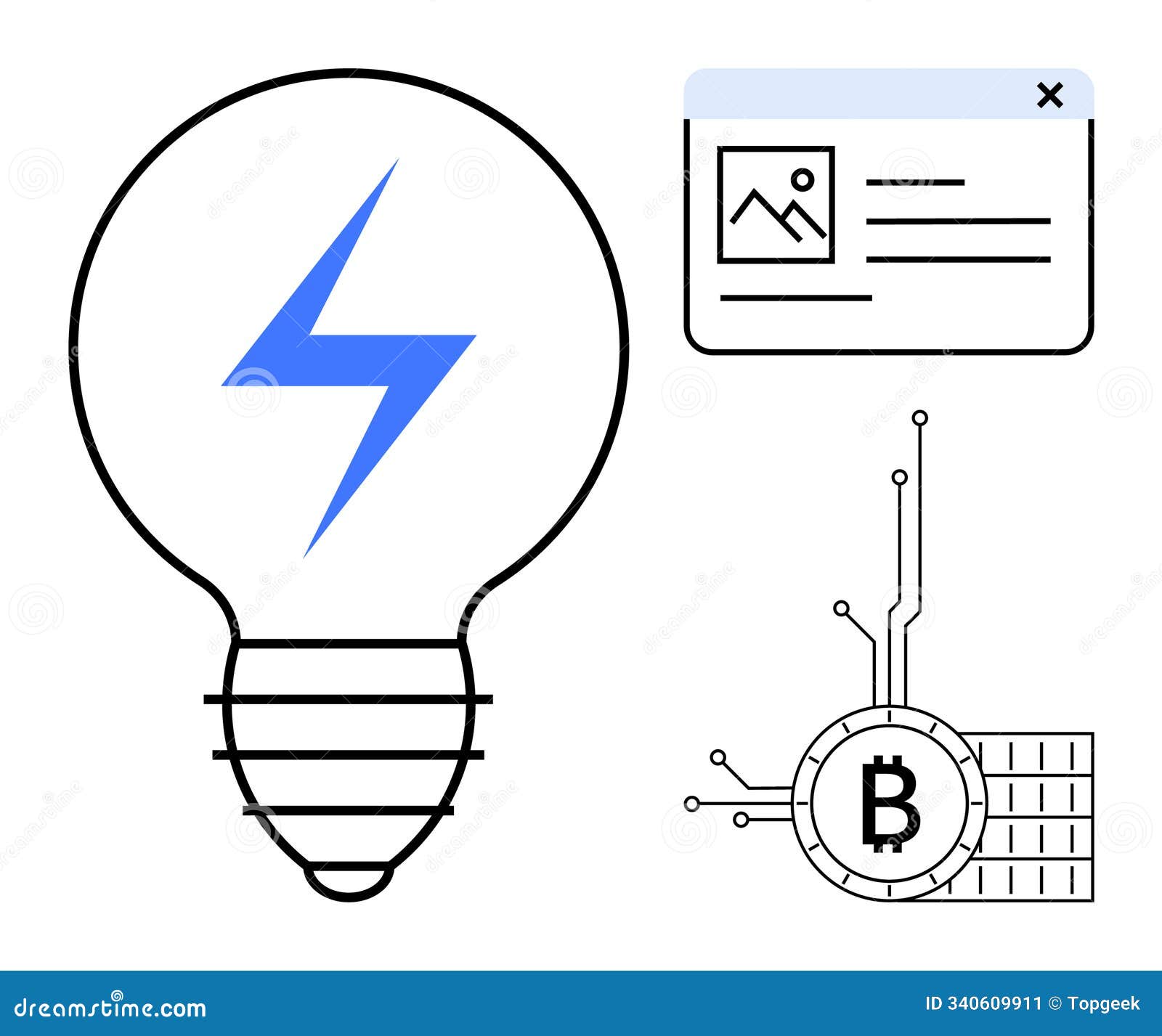 Concepts of Innovation with Light Bulb, Internet Communication, and ...