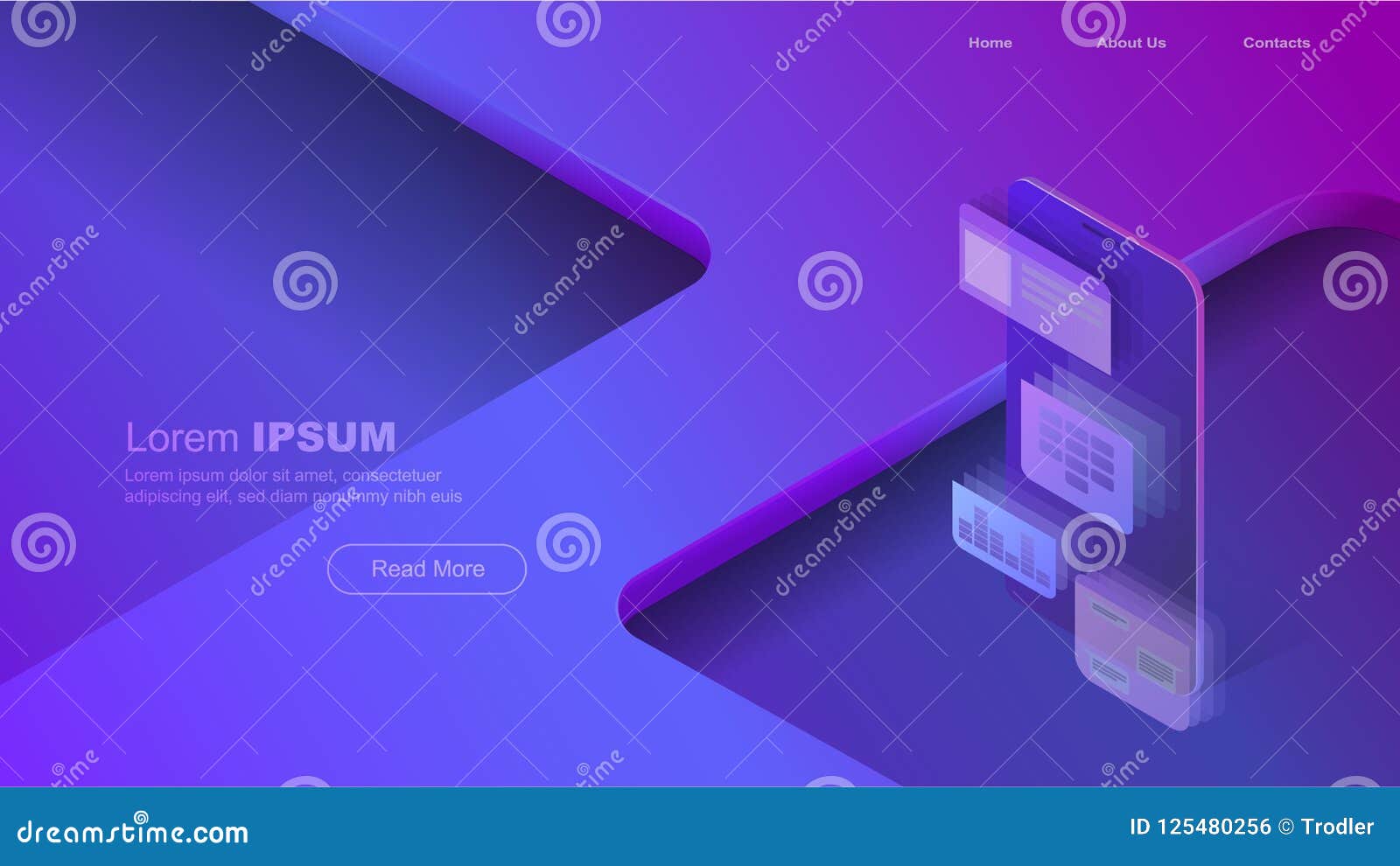 Concepts Mobile Usage, Personal Data. Header for Website with ...