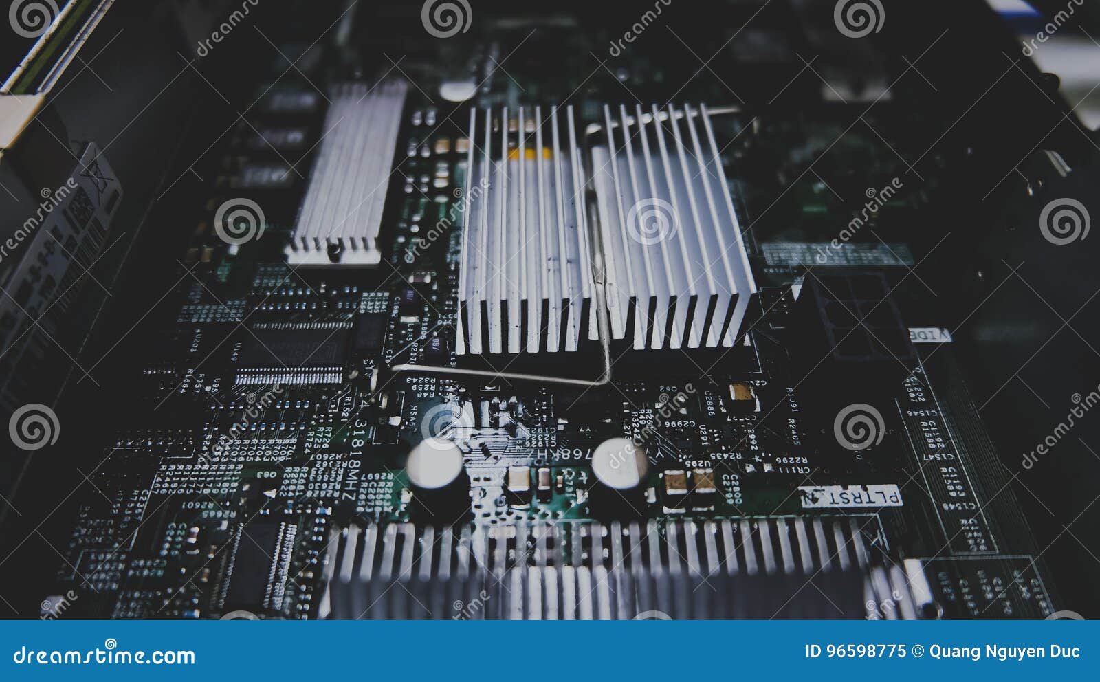 Inside Motherboard of Server, RAM Stock Image - Image of industrial ...