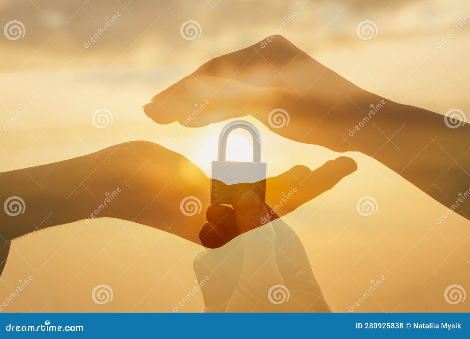 Concepts of Protection and Security in Technologies Stock Photo - Image ...