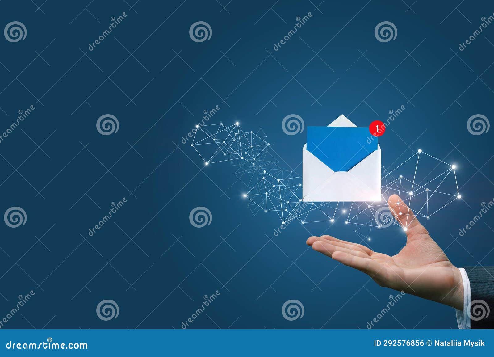Concepts of Receiving Emails from the Network Stock Photo - Image of ...