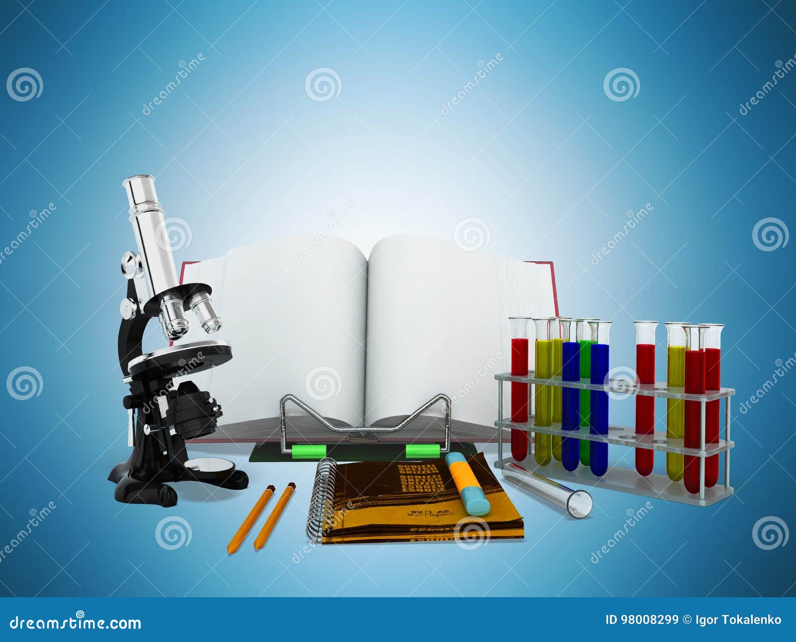 Concepts of School and Education Biology Test Tubes 3d Microscope ...