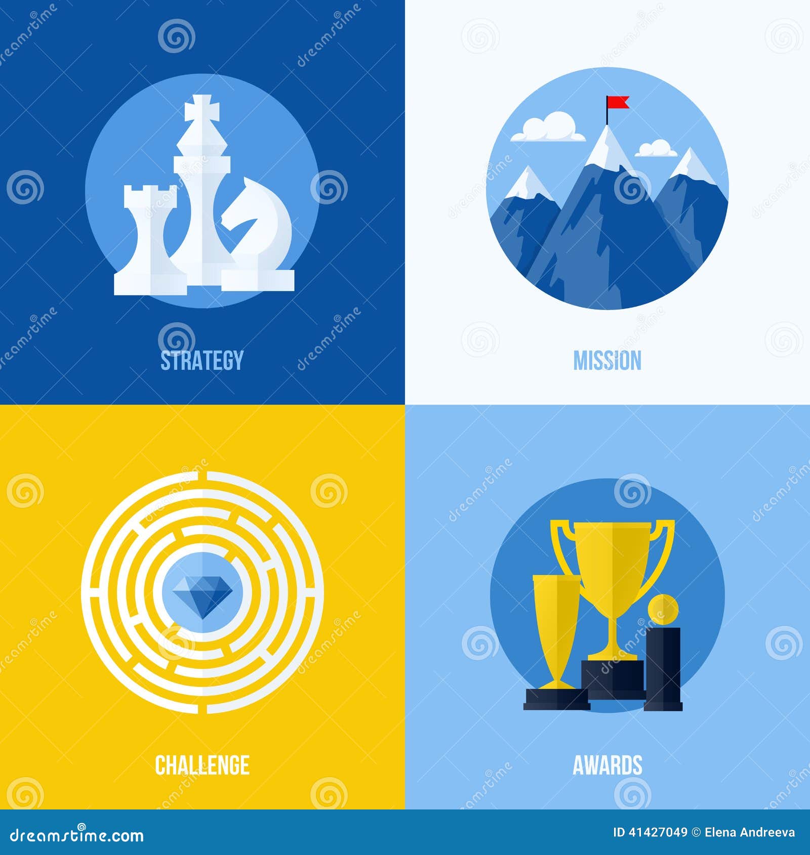 Concepts for Strategy, Mission, Challenge, Awards Stock Vector ...