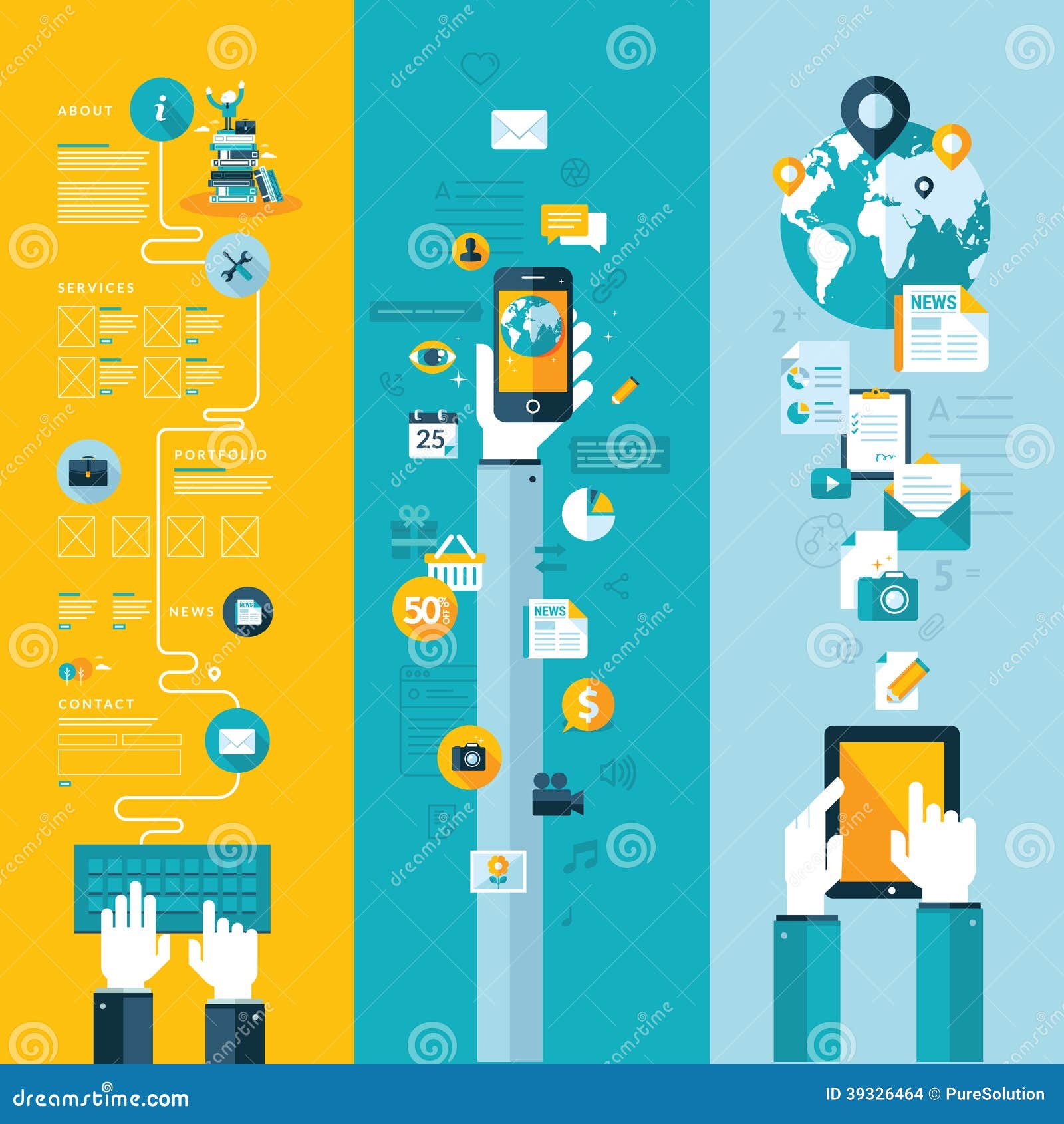 Concepts Website Mobile Tablet Services Stock Illustrations – 43 ...