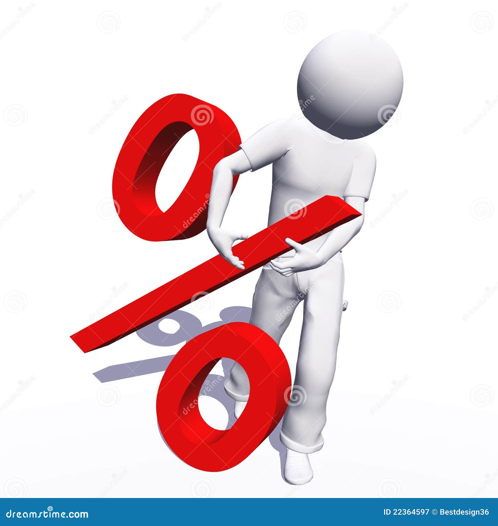 Conceptual 3D Human with a Percent Stock Illustration - Illustration of ...