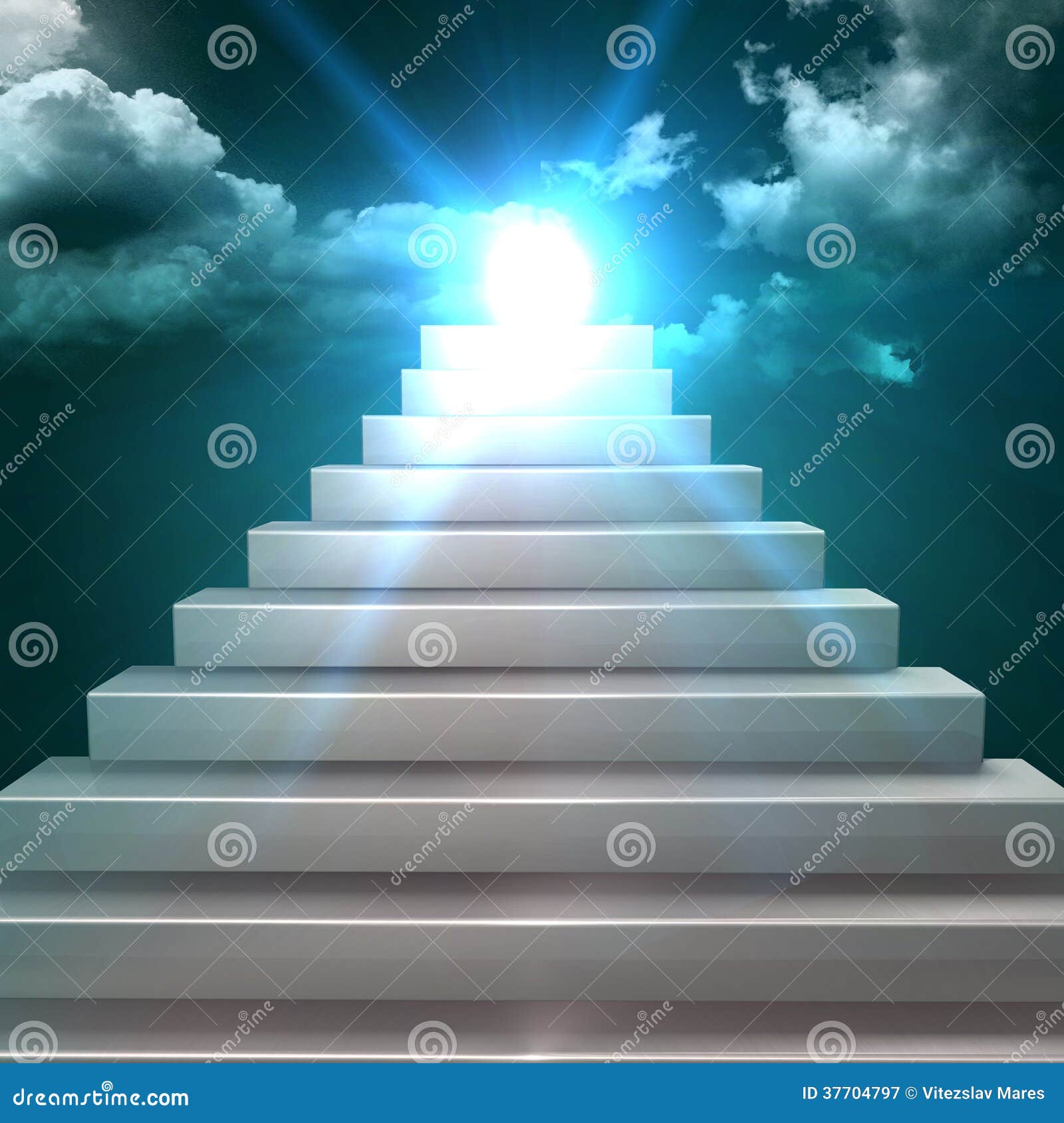 Conceptual 3d Stair Climbing To a Leader Stock Illustration ...