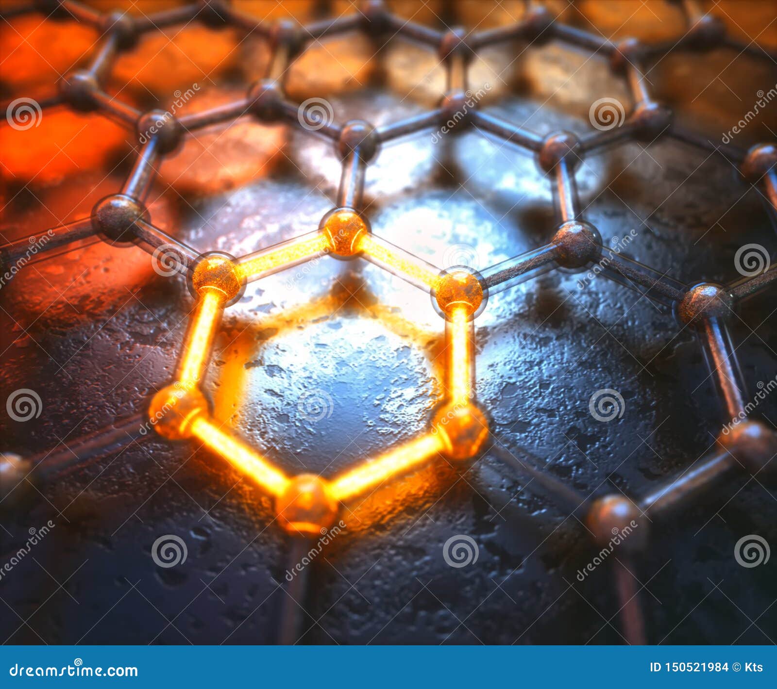 Graphene Hexagonal Atomic Connection Science Technology Stock ...