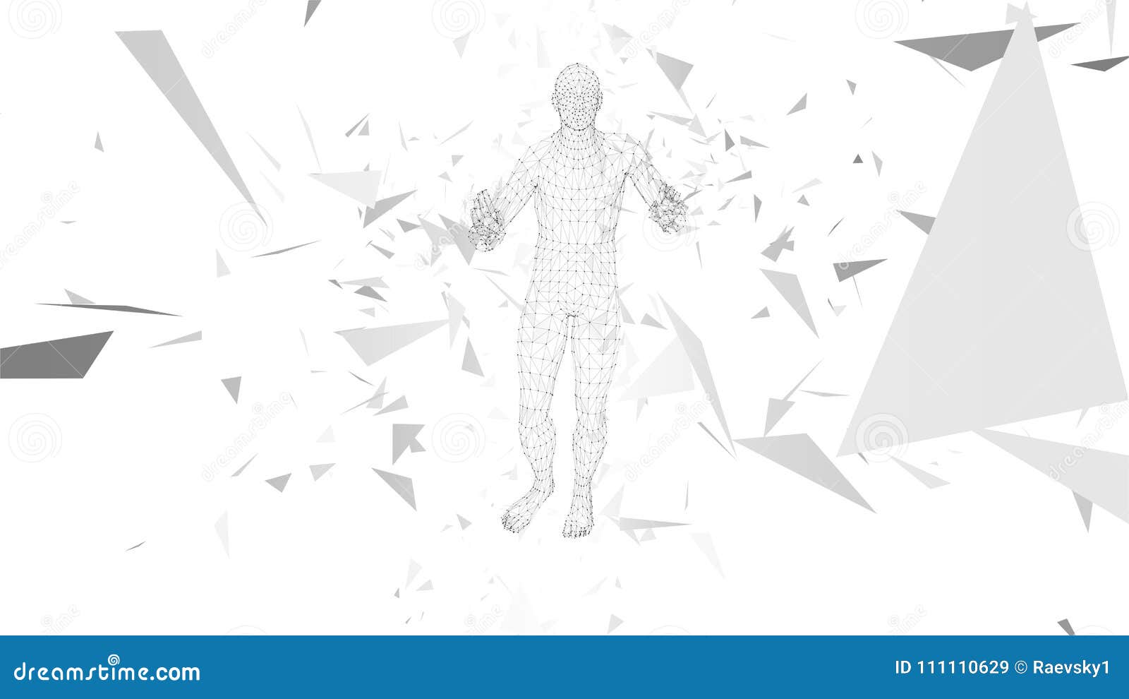 Conceptual Abstract Man. Connected Lines, Dots, Triangles, Particles on ... Conceptual Abstract Man. Connected Lines, Dots, Triangles, Particles on ...