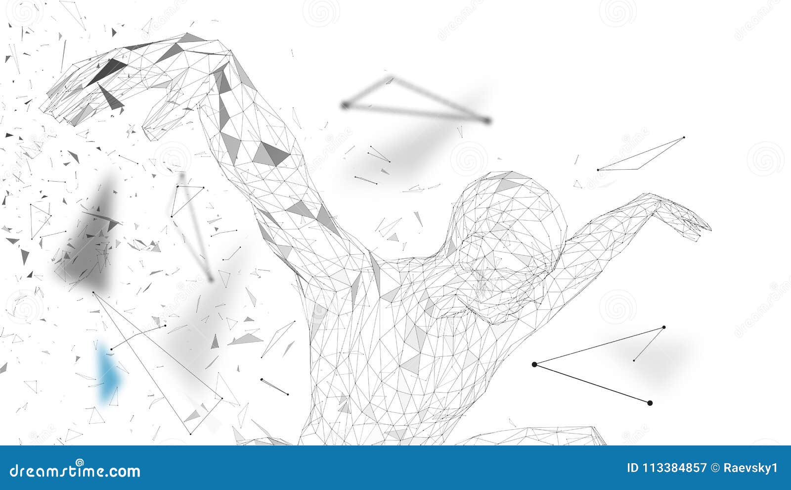 Conceptual Abstract Man. Connected Lines, Dots, Triangles, Particles on ... Conceptual Abstract Man. Connected Lines, Dots, Triangles, Particles on ...