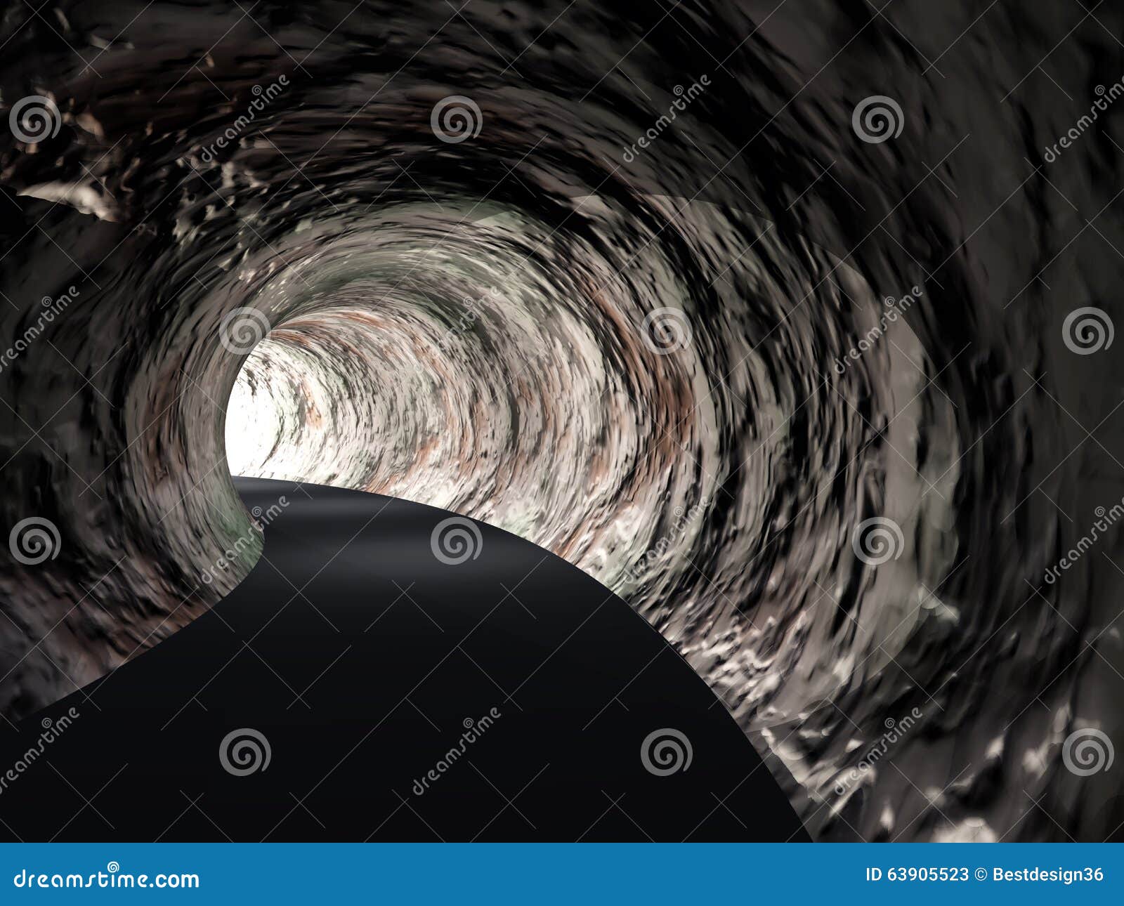 Conceptual Abstract Road Tunnel with Light at the End Stock ...