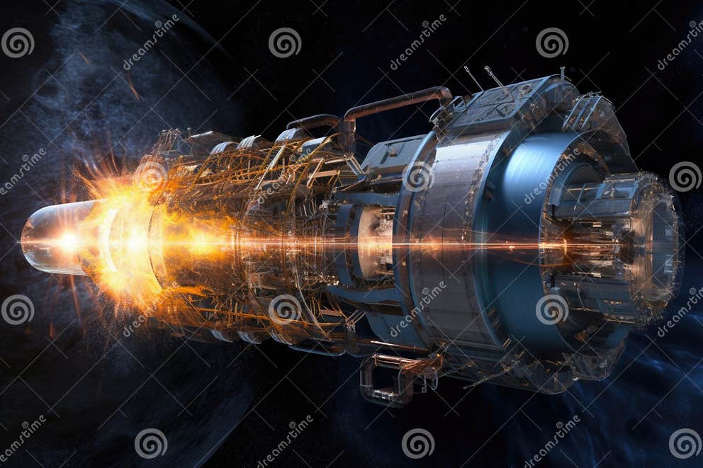 Conceptual Antimatter Propulsion System in Action Stock Illustration ...