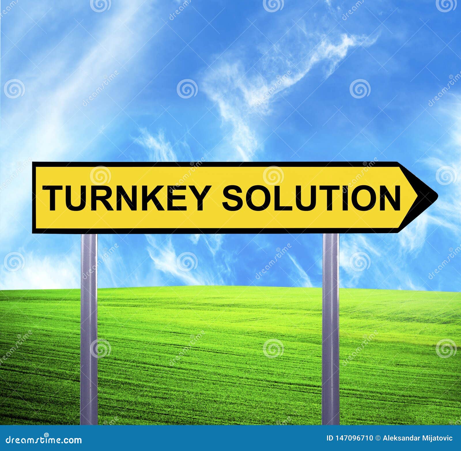 Conceptual Arrow Sign Against Beautiful Landscape with Text - TURNKEY ...