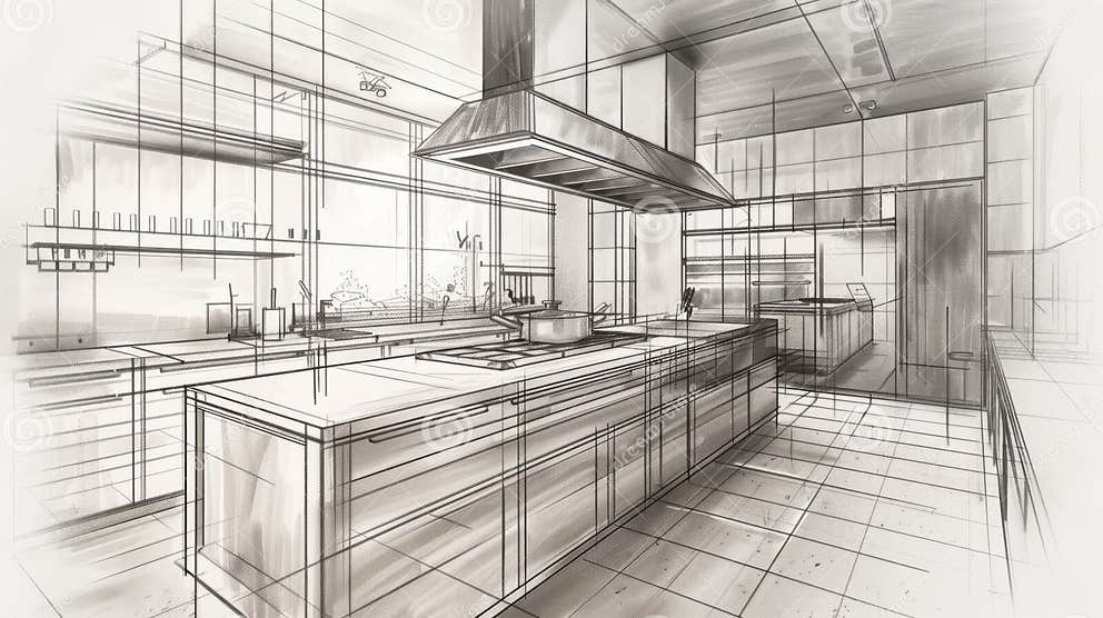 Conceptual Art of Kitchen Functionality Stock Illustration ...