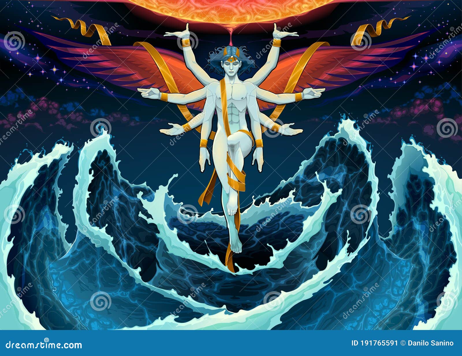 Conceptual Art Representing a Quiet Mind Over the Chaos Stock Vector ...