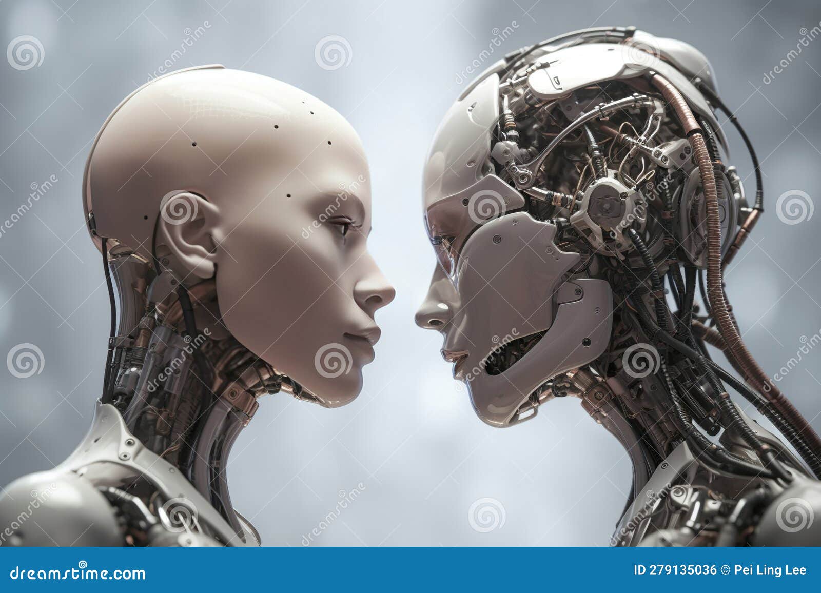 Conceptual Artificial Technology Combine with Human Image. Stock ...