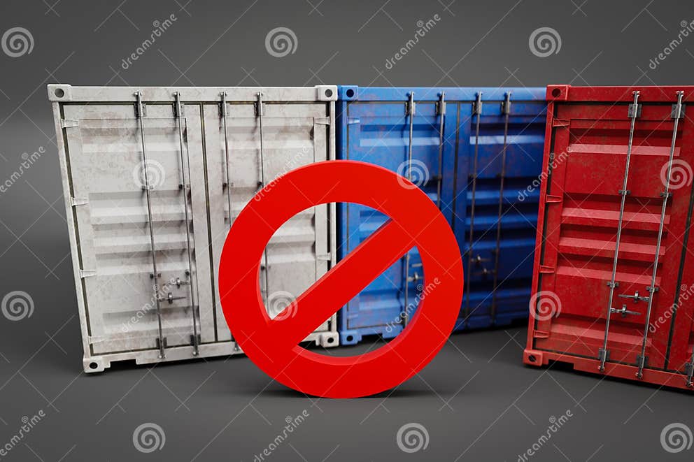 Conceptual Background of Export and Import Ban Policies, 3d Rendering ...