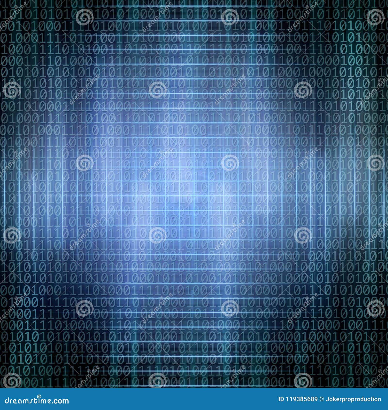 Binary Code And Lights Stock Illustration Illustration Of Numbers 119385689