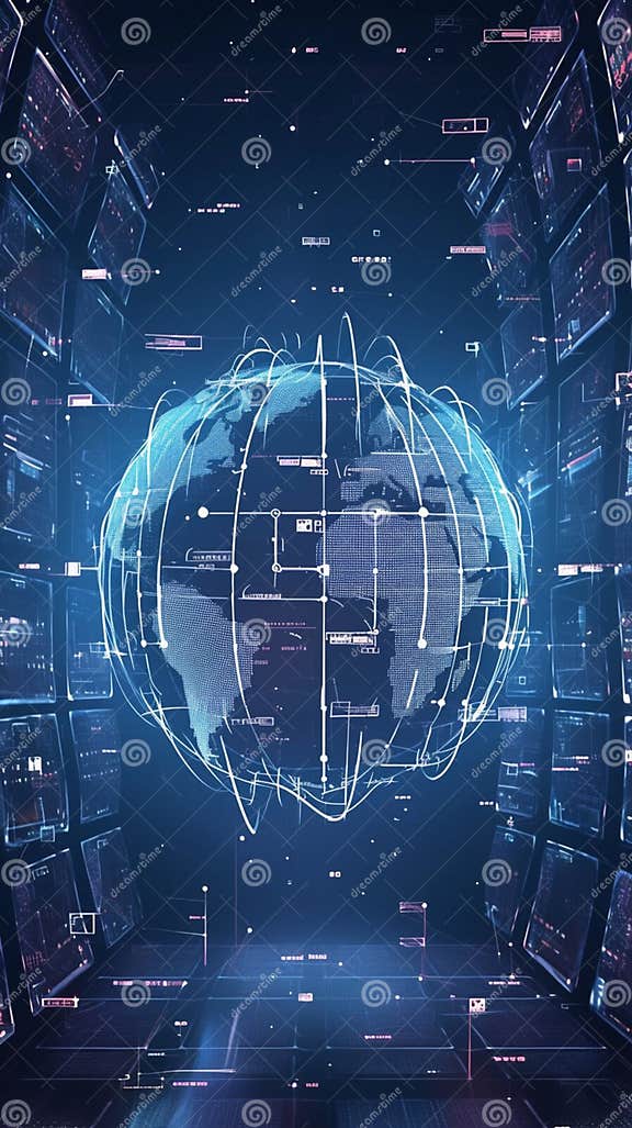 Conceptual Background Showcases Technology Network Data Connection and ...