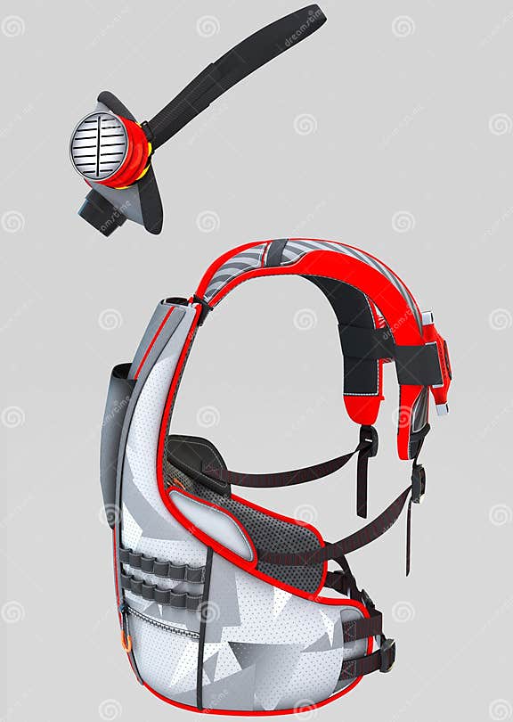 Conceptual Backpack for Rescue Tasks, Complete with Respirator. Stock ...