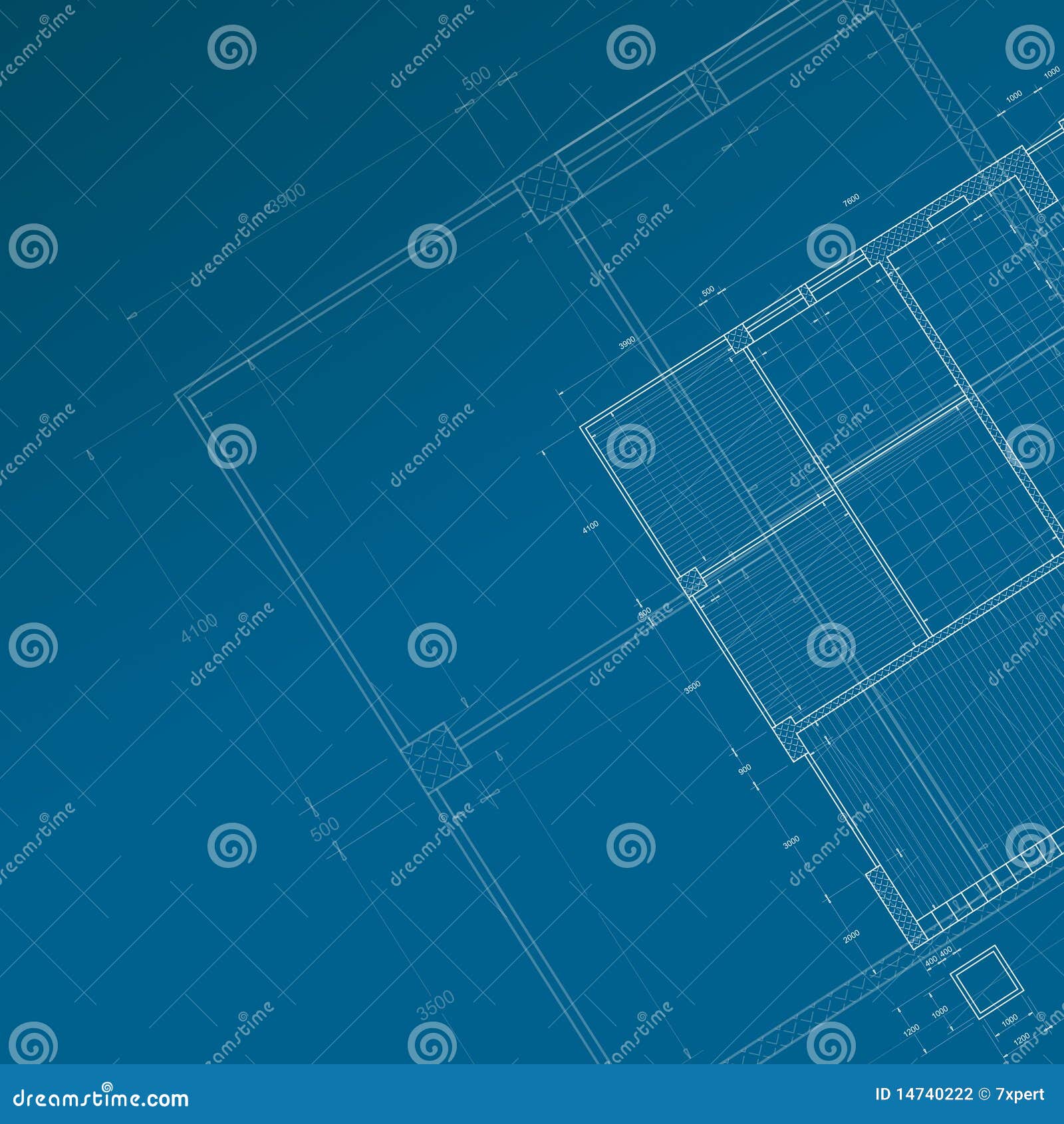 Conceptual blueprint stock illustration. Illustration of real - 14740222