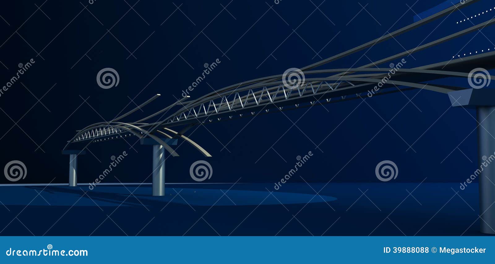 Conceptual bridge at blue stock illustration. Illustration of abstract ...