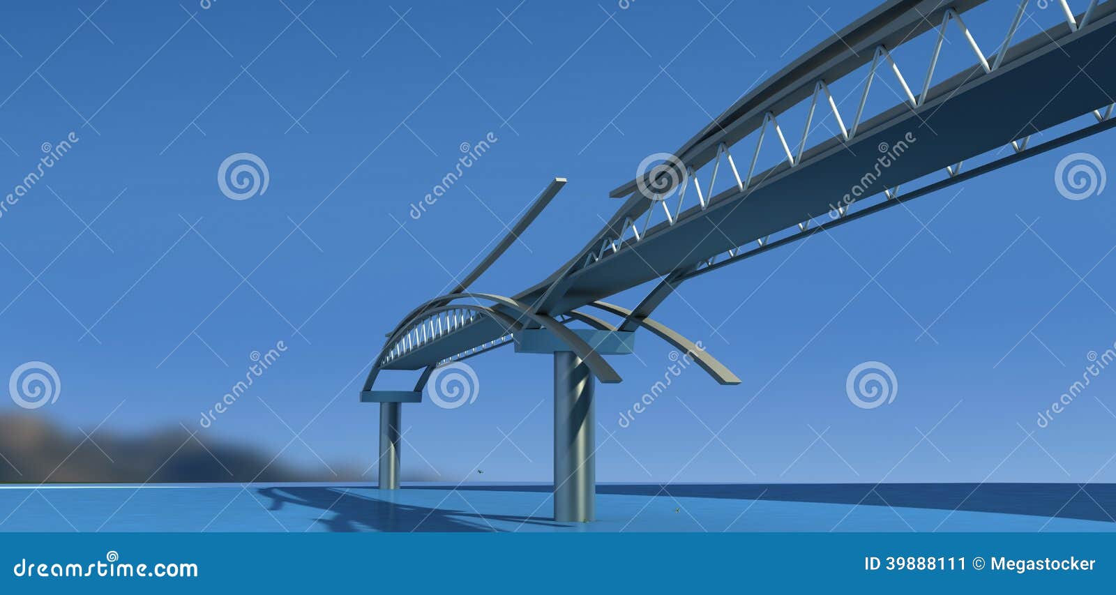 Conceptual bridge at blue stock illustration. Illustration of elements ...