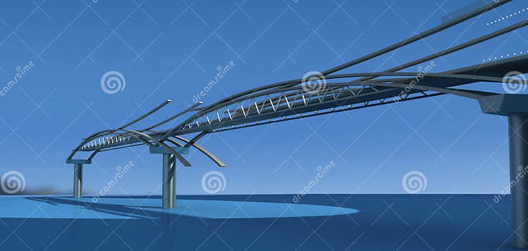 Conceptual bridge at blue stock illustration. Illustration of ...