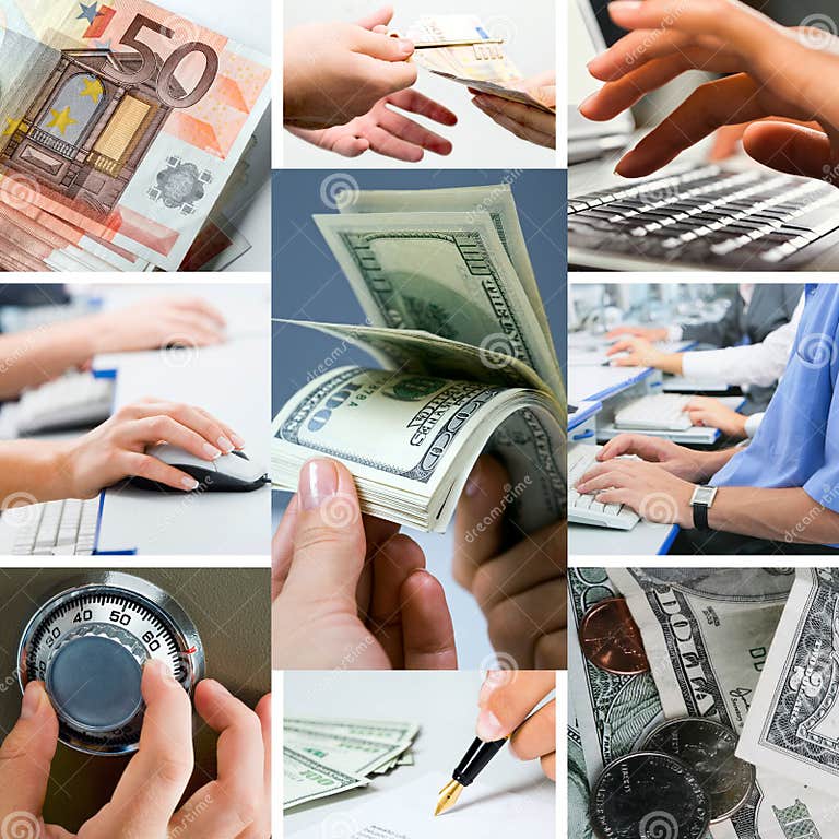 Conceptual Business Collage Stock Photo - Image of collection, money ...