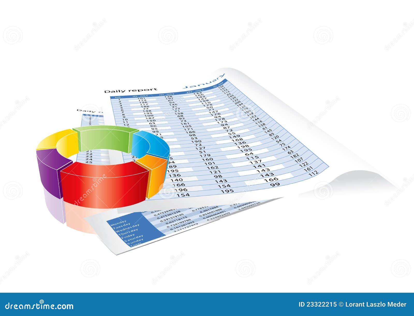 Conceptual Business Earnings Reports and Chart Stock Vector ...
