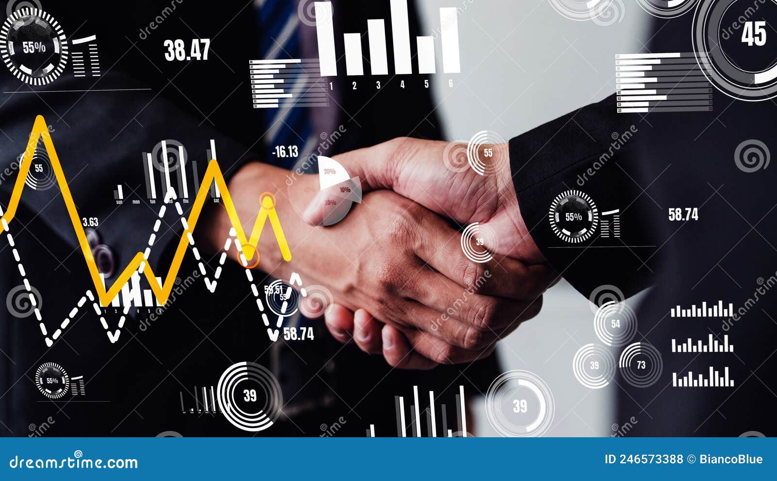 Conceptual Business Handshake with Dashboard for Financial Data ...
