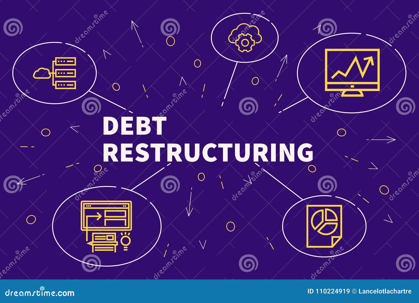 Conceptual Business Illustration with the Words Debt Restructuring ...