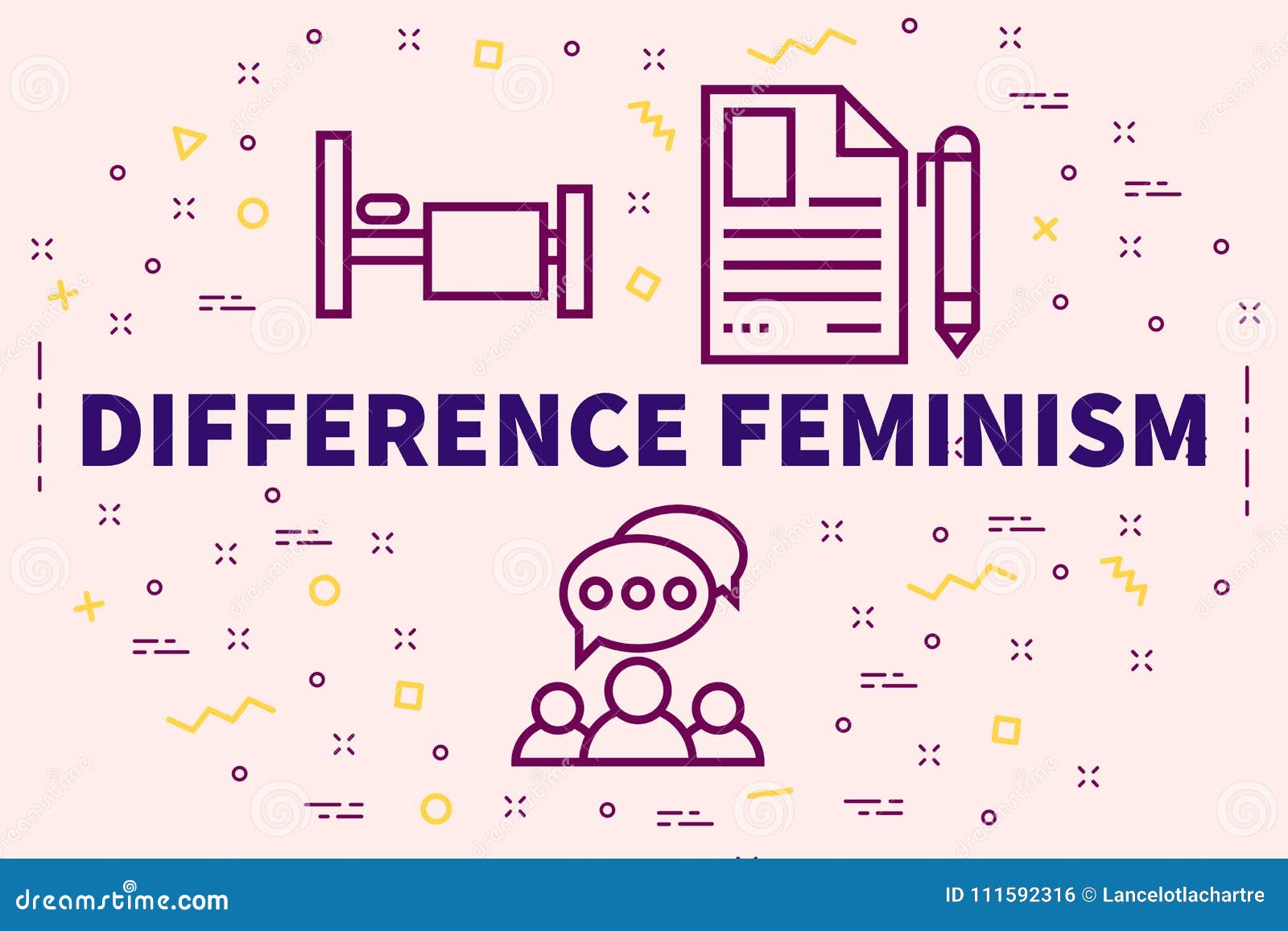 Conceptual Business Illustration with the Words Difference Feminism ...