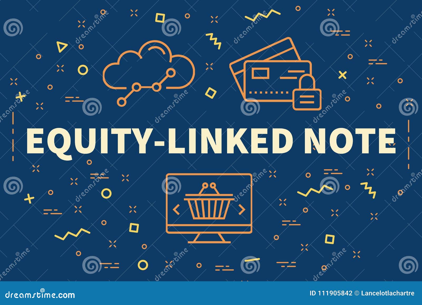 Conceptual Business Illustration with the Words Equity-linked No Stock Illustration ...