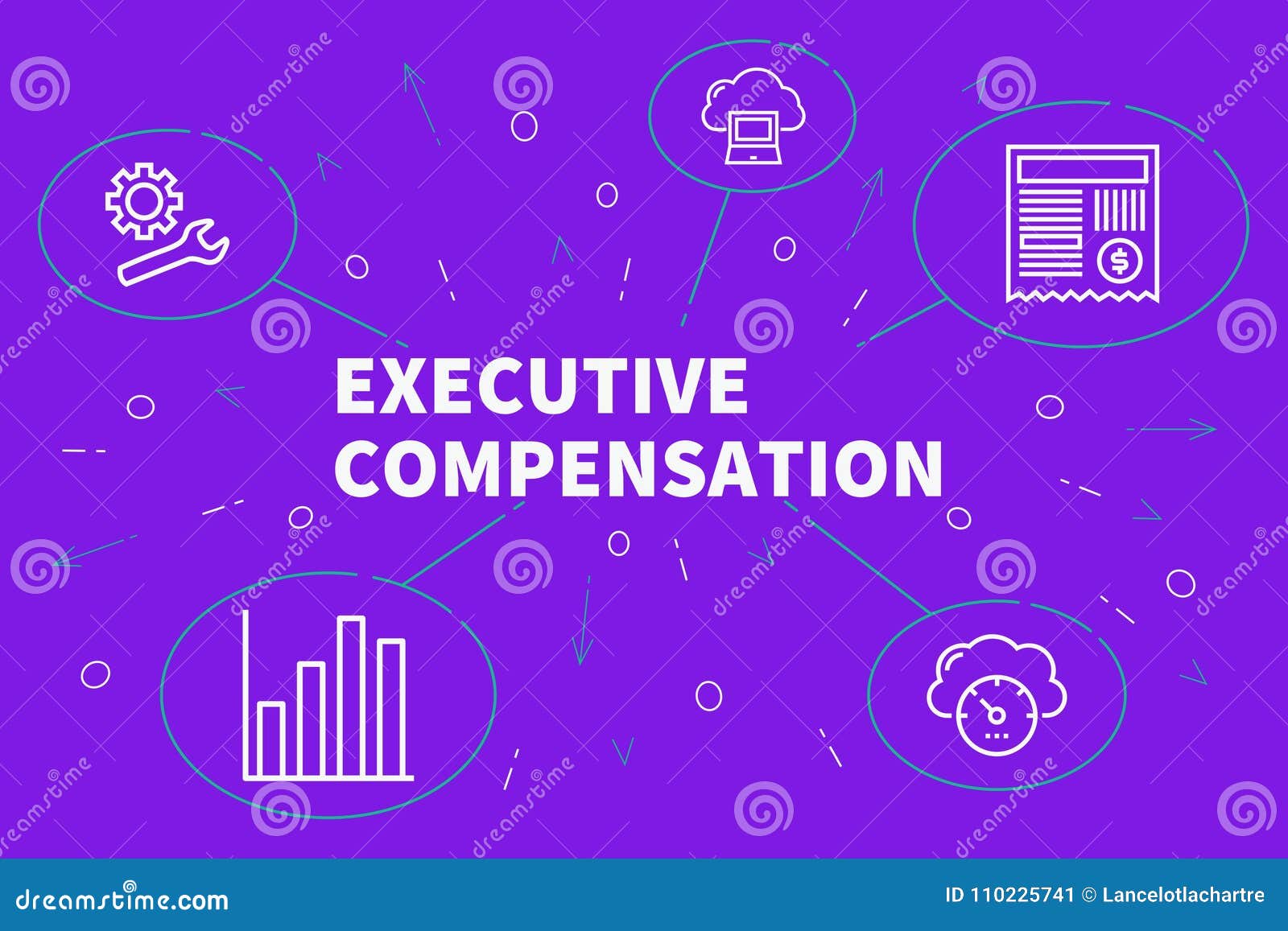 Conceptual Business Illustration with the Words Executive Compensation ...