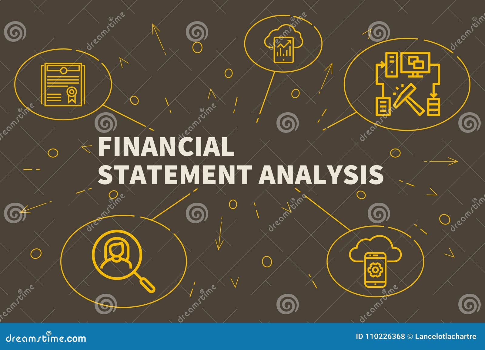 Conceptual Business Illustration with the Words Financial Statement ...