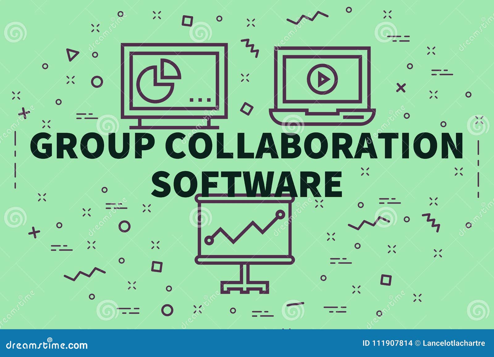 Conceptual Business Illustration with the Words Group Collaboration ...