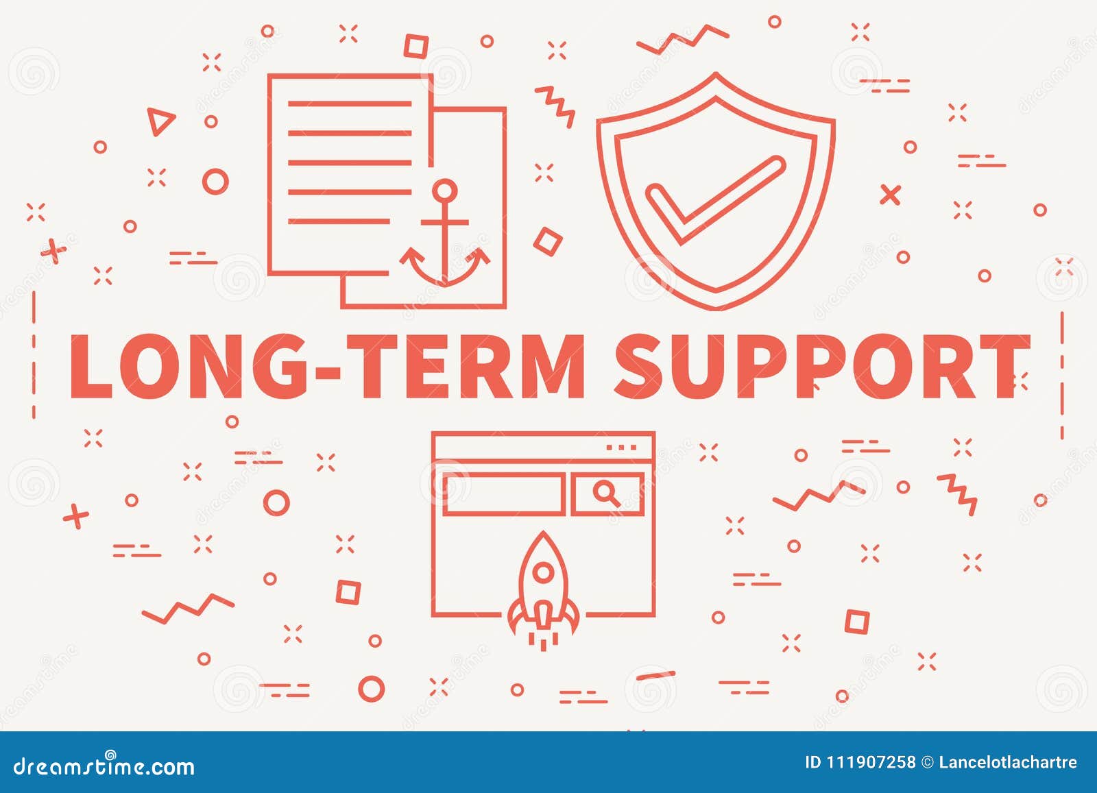 Conceptual Business Illustration with the Words Long-term Support Stock ...