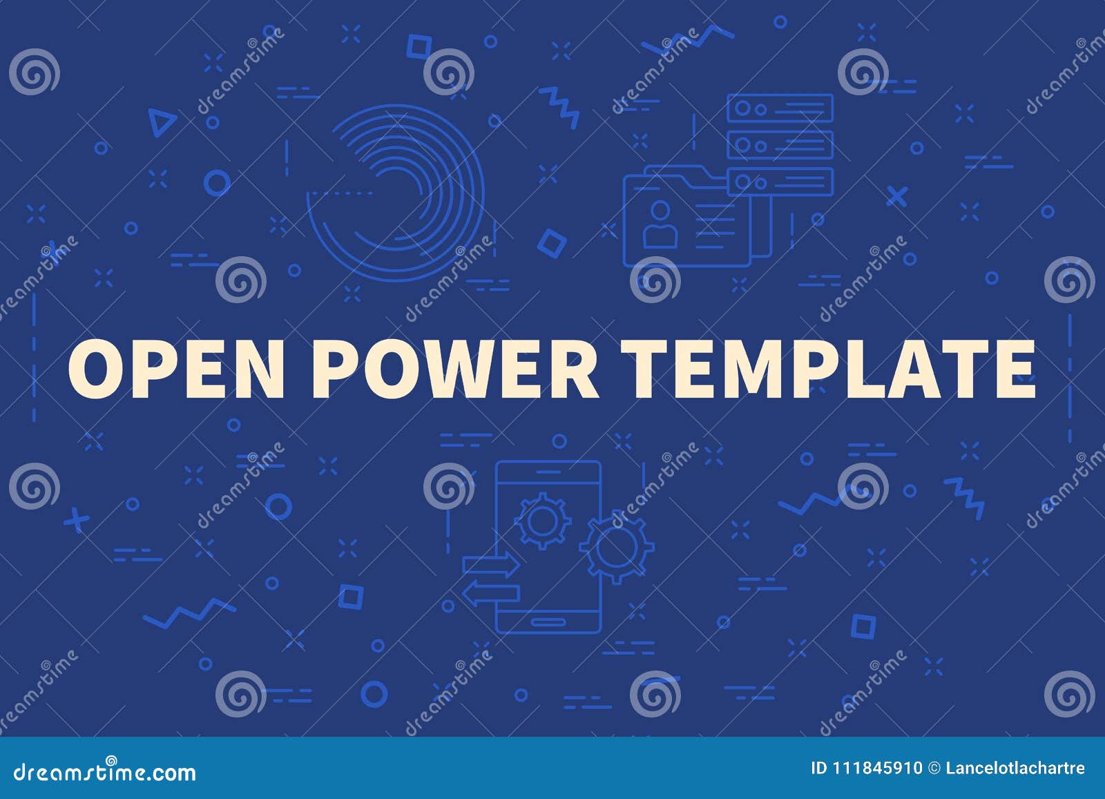 Conceptual Business Illustration with the Words Open Power Template ...