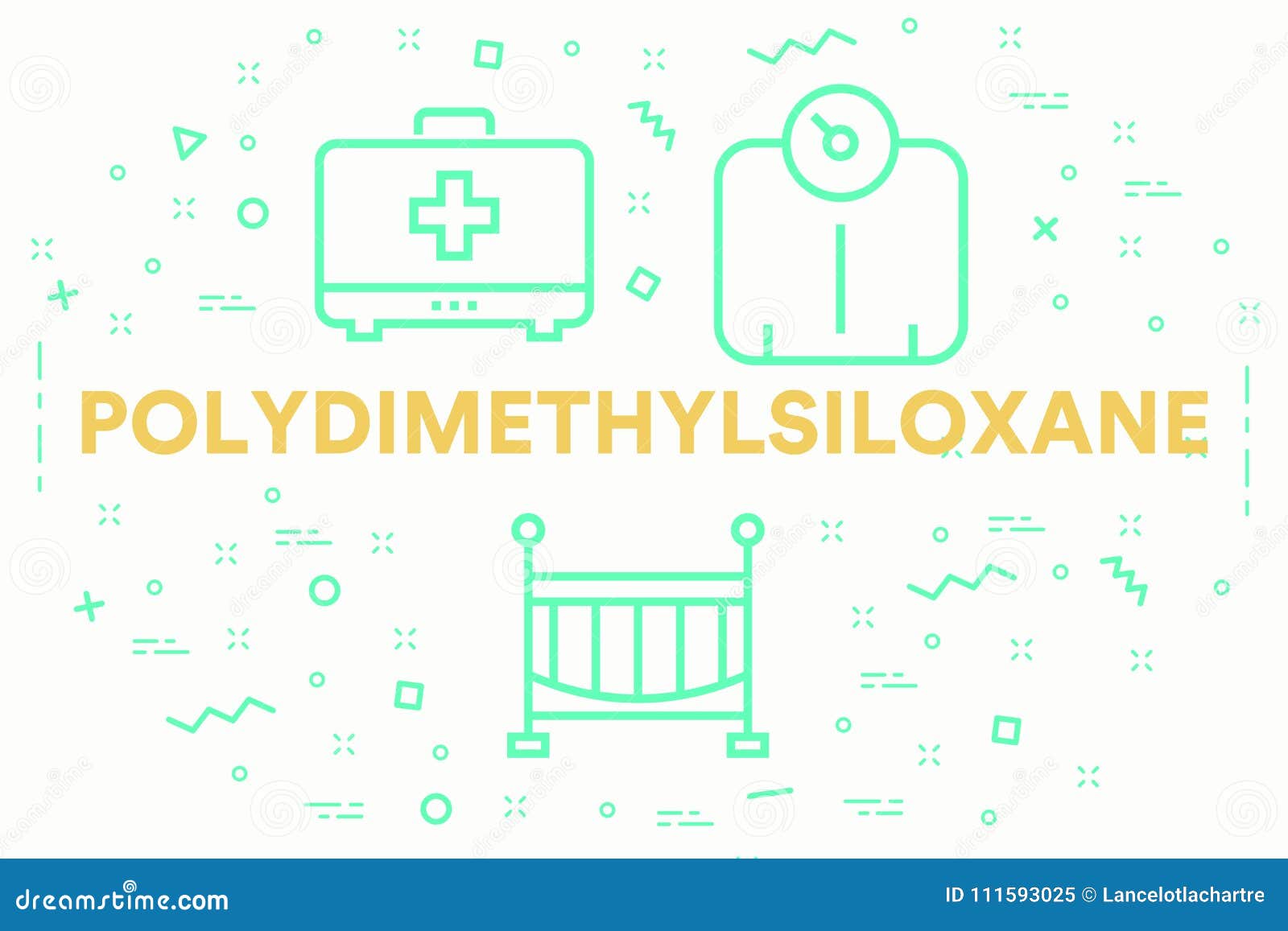 Polydimethylsiloxane, PDMS, Silicone Polymer, Molecule. Structural ...