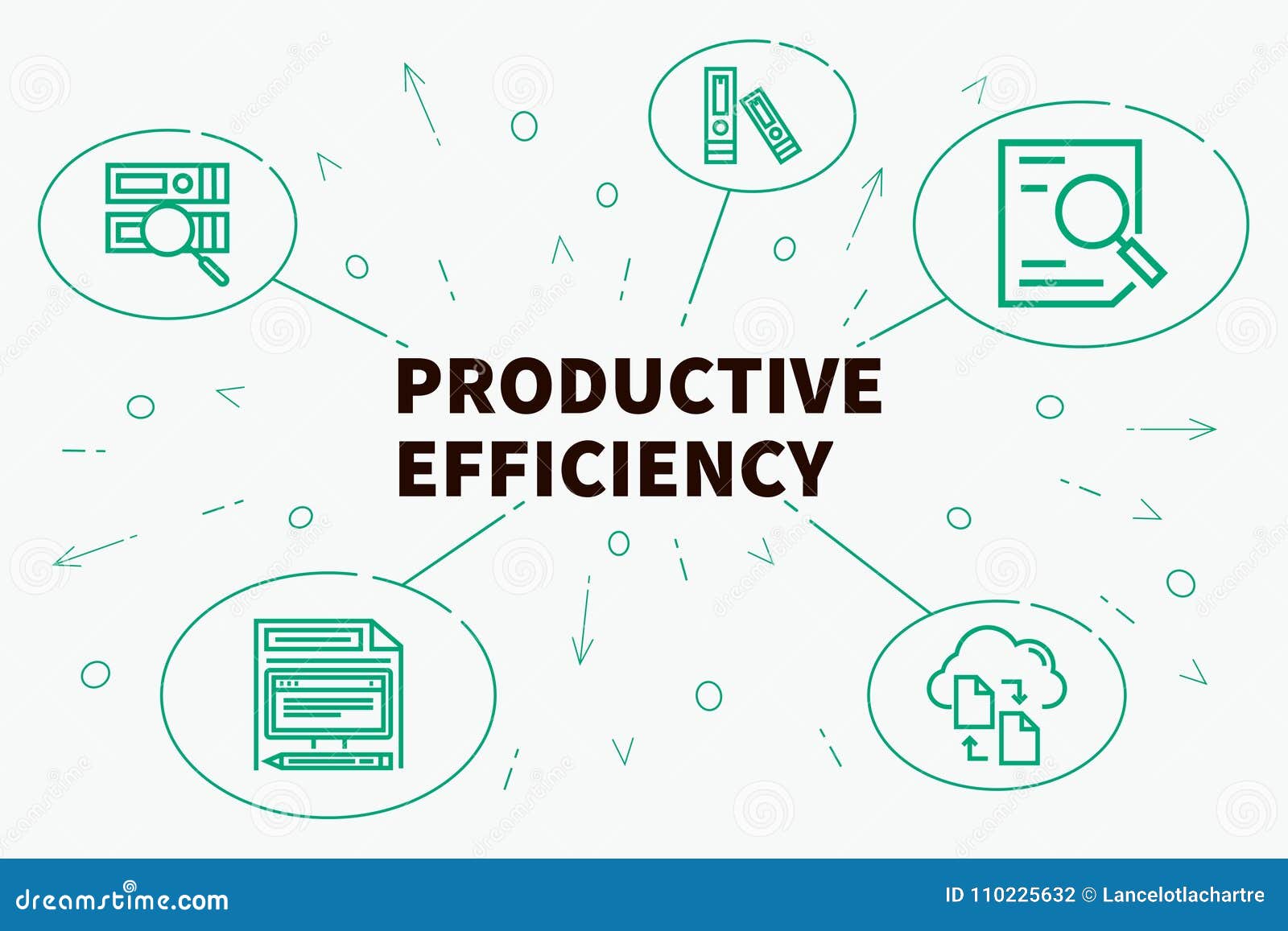 Conceptual Business Illustration with the Words Productive Efficiency ...