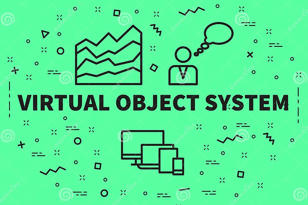 Conceptual Business Illustration with the Words Virtual Object S Stock ...