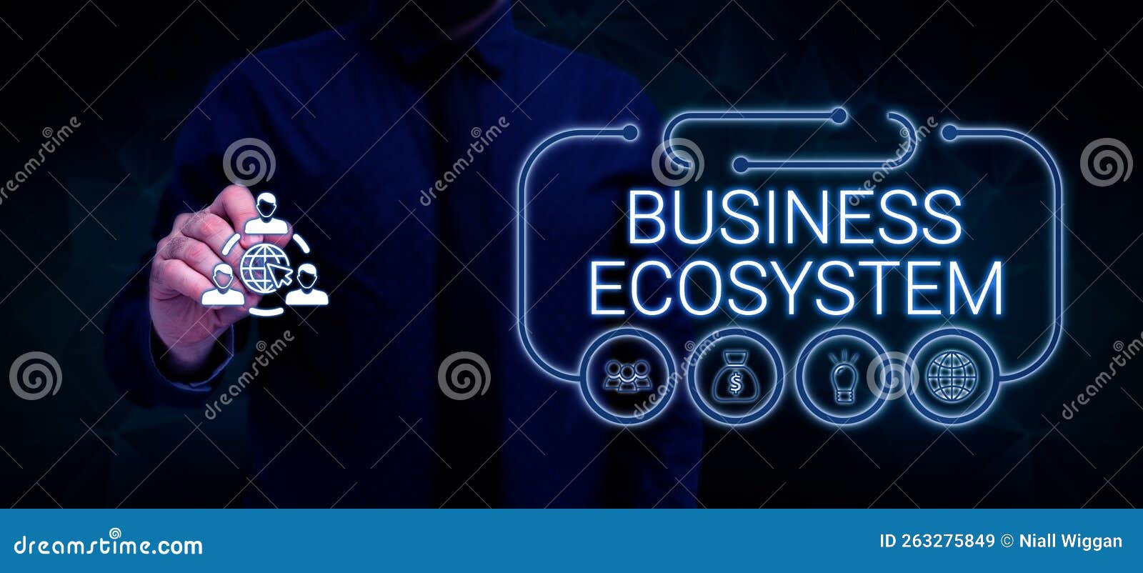 Conceptual Caption Business Ecosystem. Business Approach Develop and ...