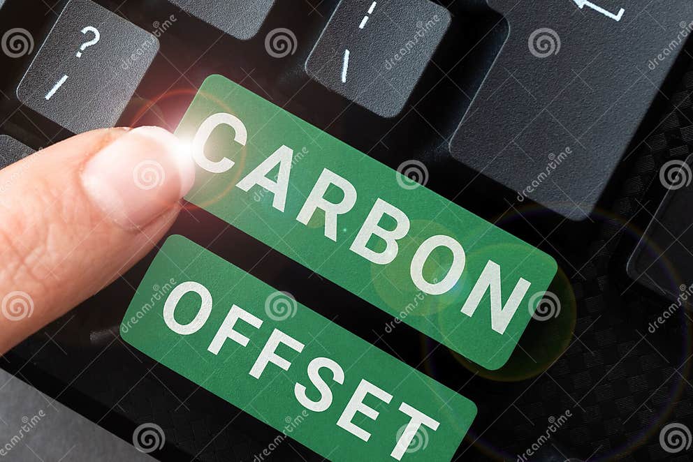 Conceptual Caption Carbon Offset. Business Showcase Reduction in ... Conceptual Caption Carbon Offset. Business Showcase Reduction in ...