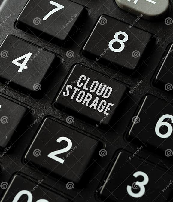 Conceptual Caption Cloud Storage. Business Concept Computing Connect Devices To Cloud Data on ...