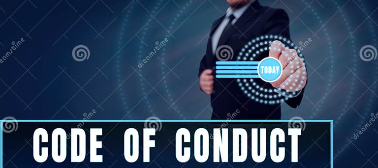 Conceptual Caption Code of Conduct. Business Concept Ethics Rules Moral ...