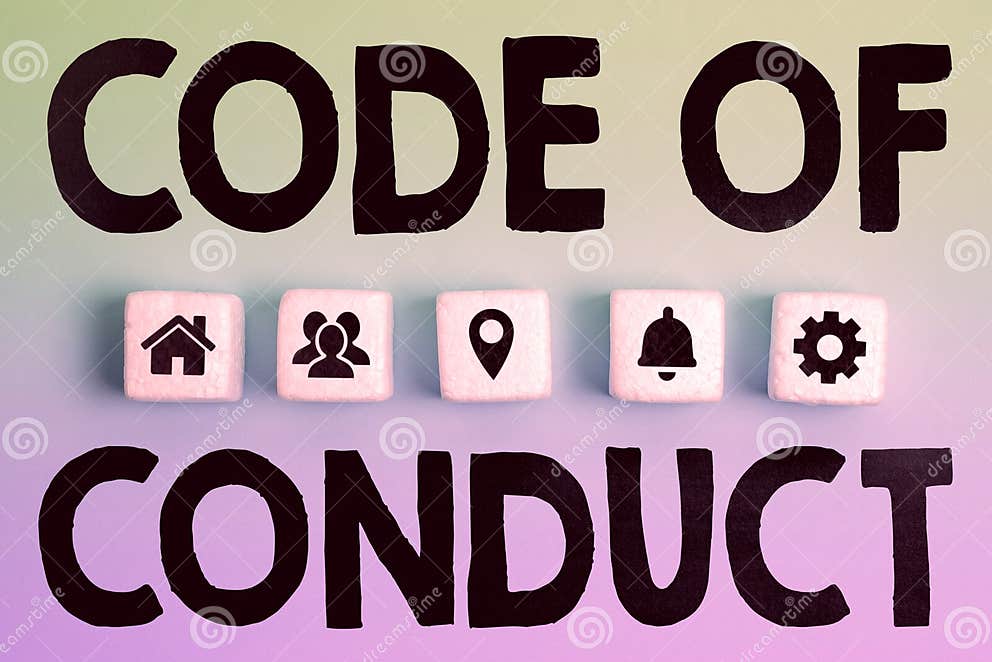 Conceptual Caption Code of Conduct. Word Written on Ethics Rules Moral ...