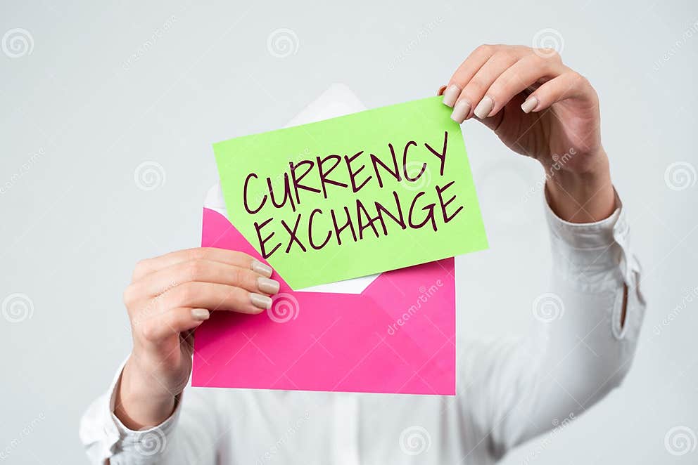 Conceptual Display Currency ExchangeProcess of Changing One Currency ...