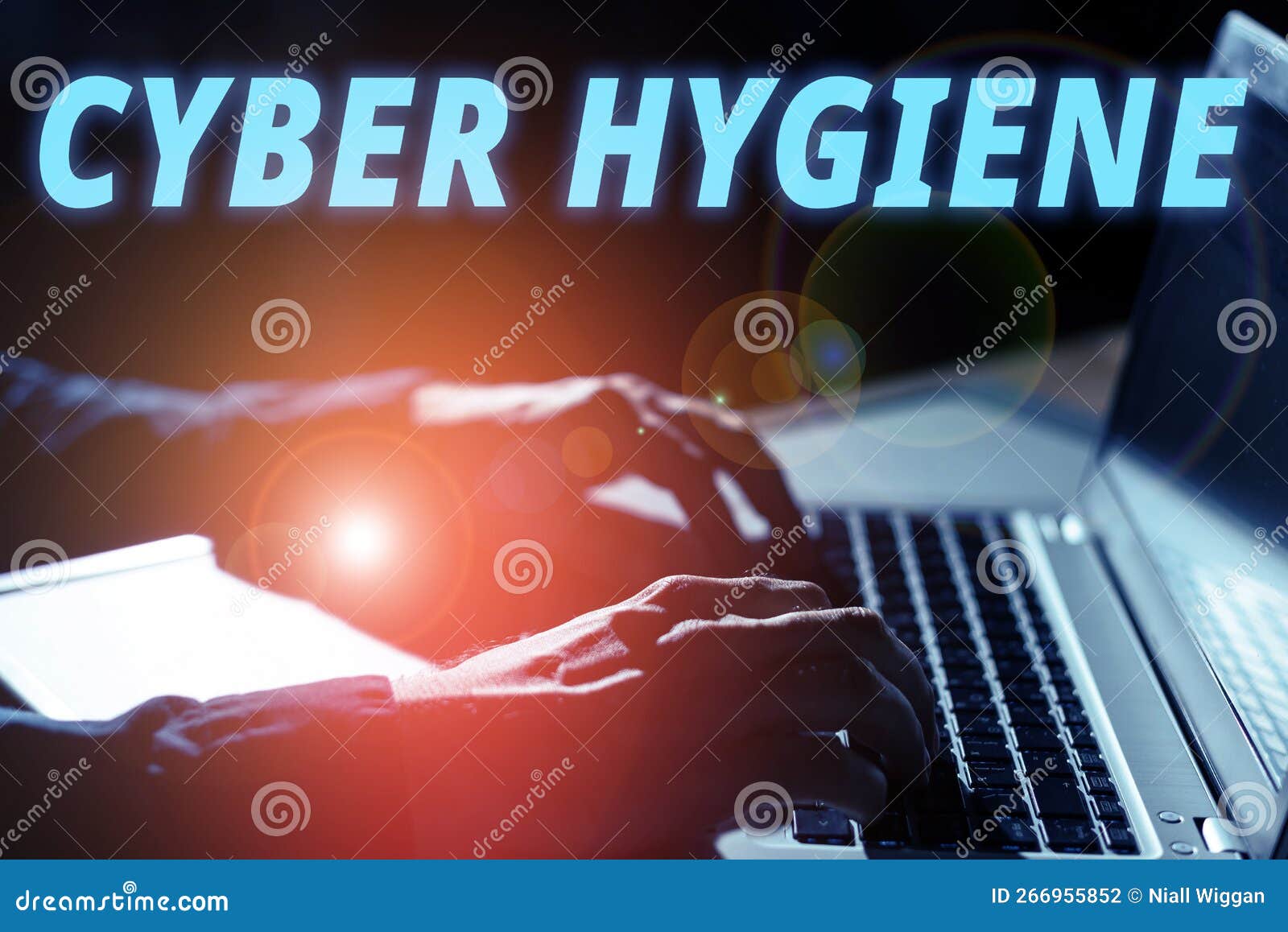 Conceptual Caption Cyber Hygiene. Business Concept Steps that Computer ...