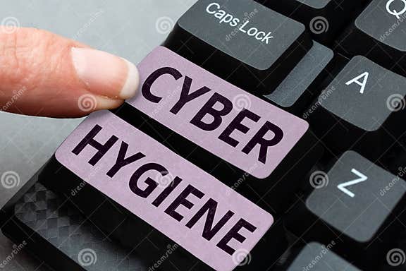 Conceptual Caption Cyber Hygiene. Internet Concept Steps that Computer ...