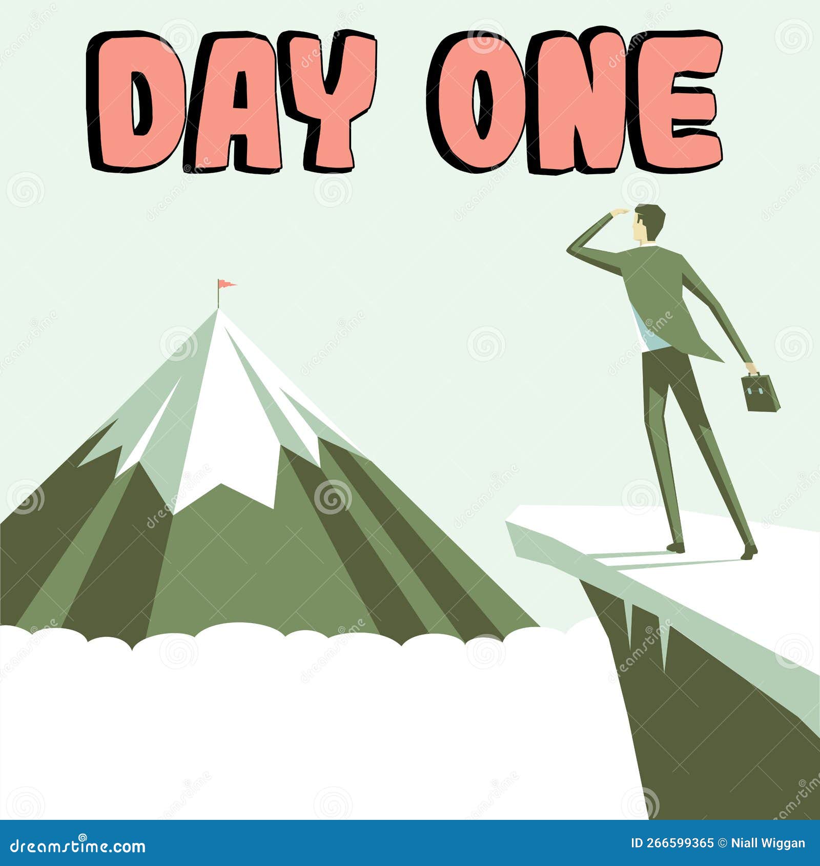 Conceptual Caption Day One. Business Concept Start Moment First Step ...